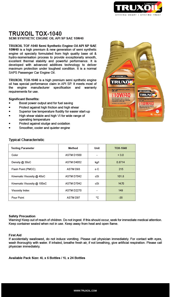 Truxoil | Automotive Lubricant | Malaysia